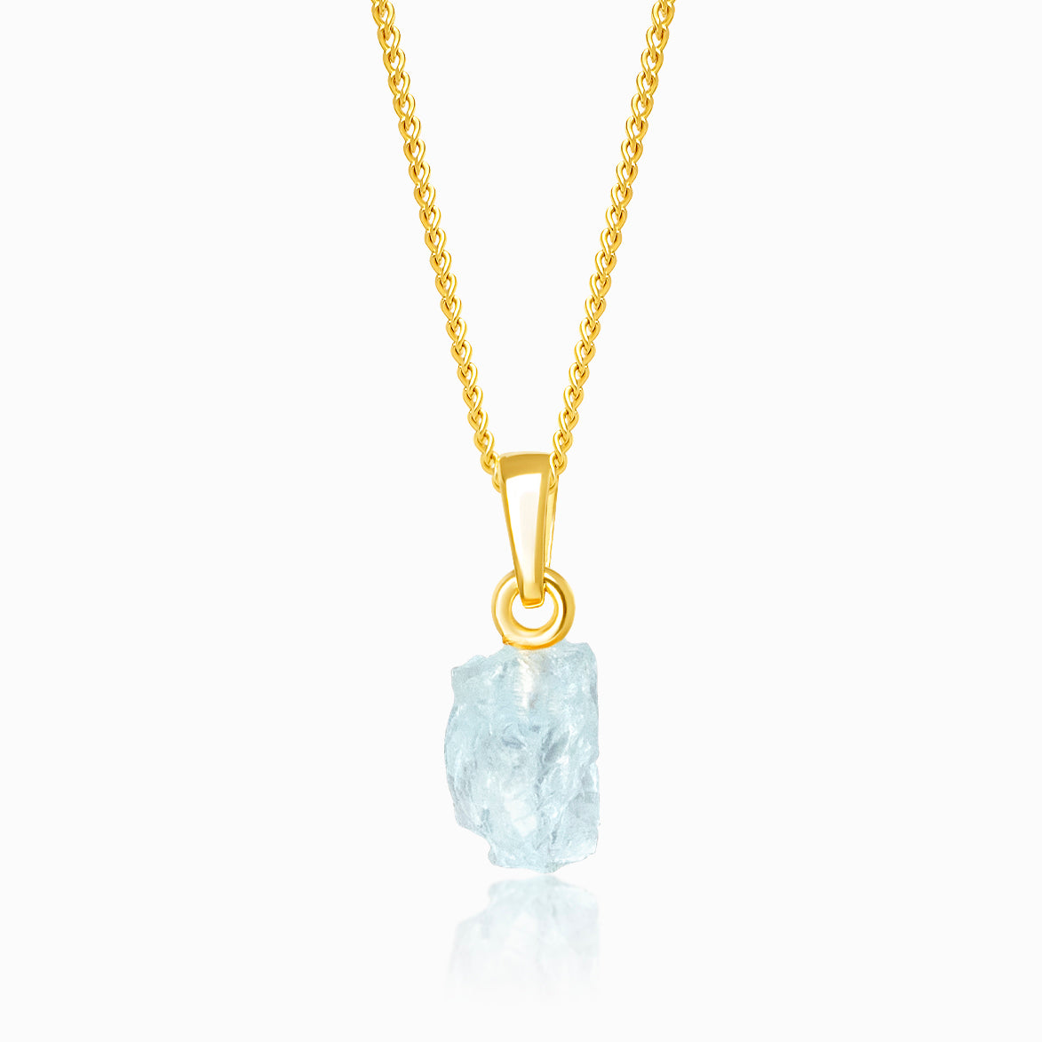 Berlock Rå Mini Akvamarin Guld - Cielocrystals.se – Cielo Crystals